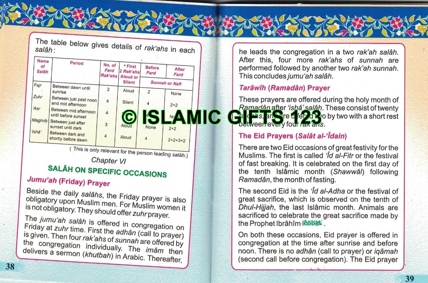 Islamic Salah-Salat Book Muslim Prayers Pocket Size Book - Islamic Gift 123