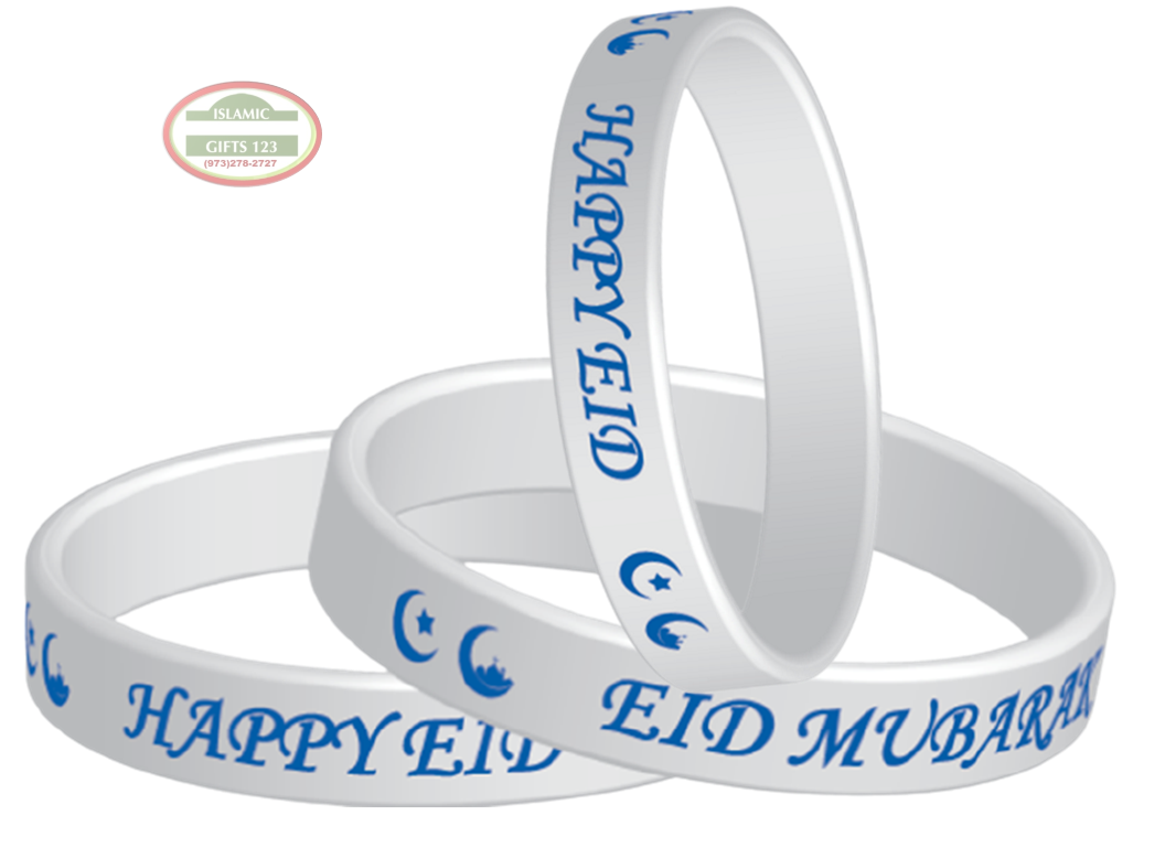 Happy EID Mubarak wristbands 500/1000 - Islamic Gift 123