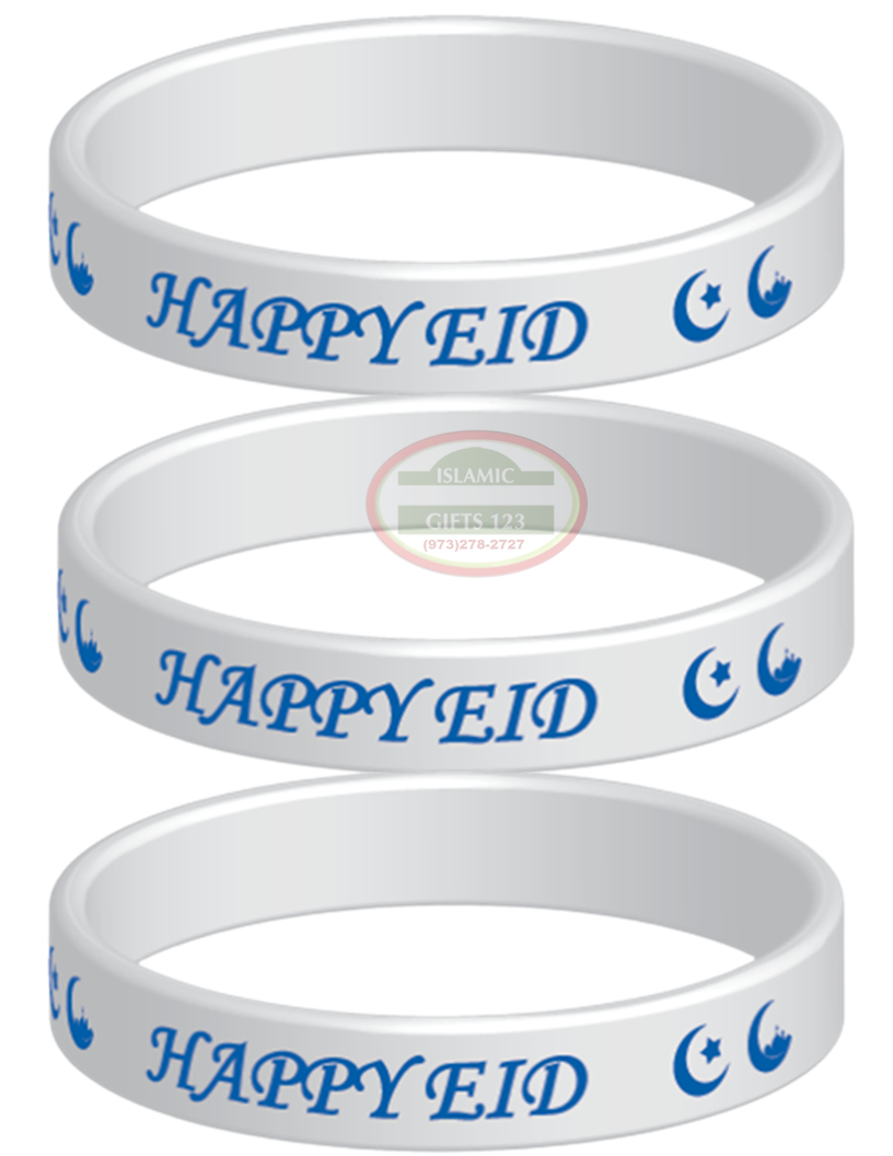Happy EID Mubarak wristbands 500/1000 - Islamic Gift 123