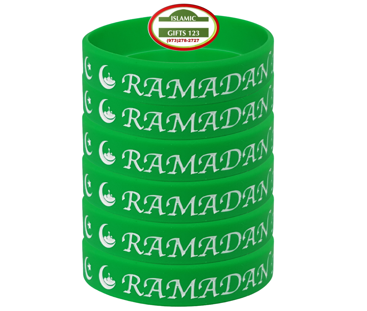 Ramadan Mubarak Green wristbands Ramadan Favors - Islamic Gift 123